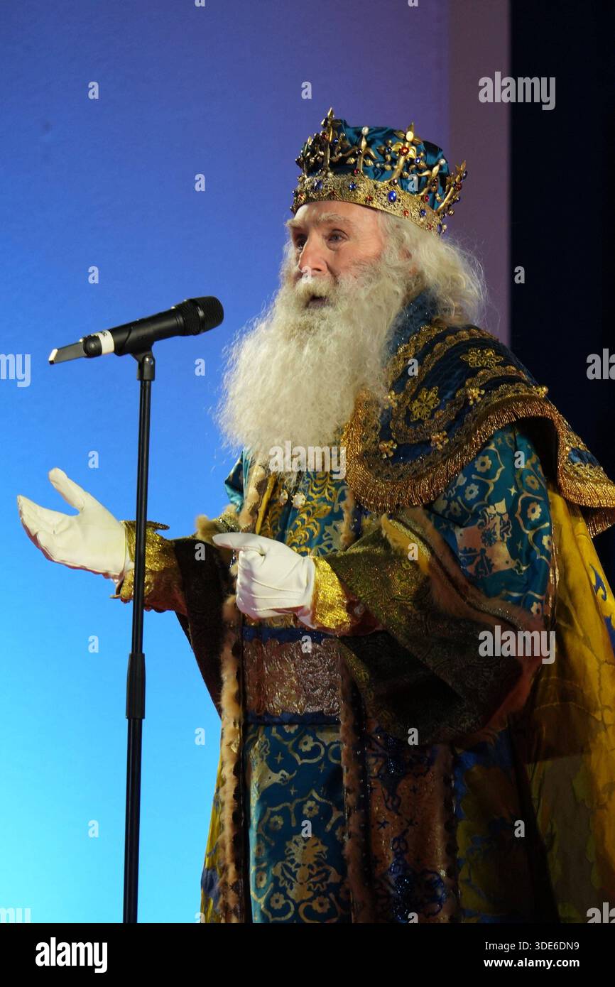 during the traditional "Cabalgata de Reyes" parade in Madrid, Spain ...