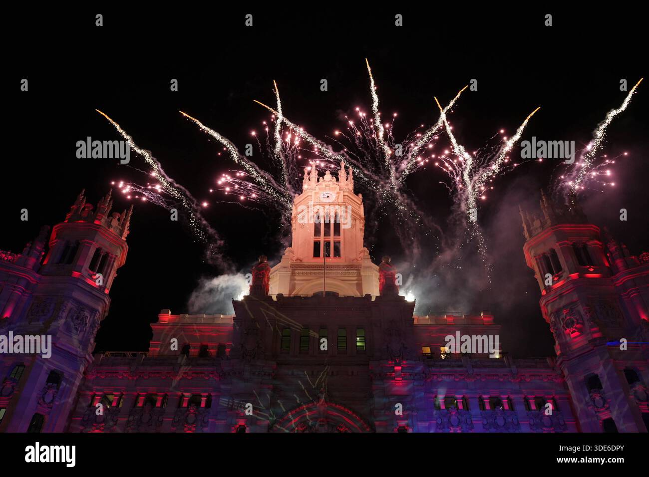 during the traditional "Cabalgata de Reyes" parade in Madrid, Spain ...