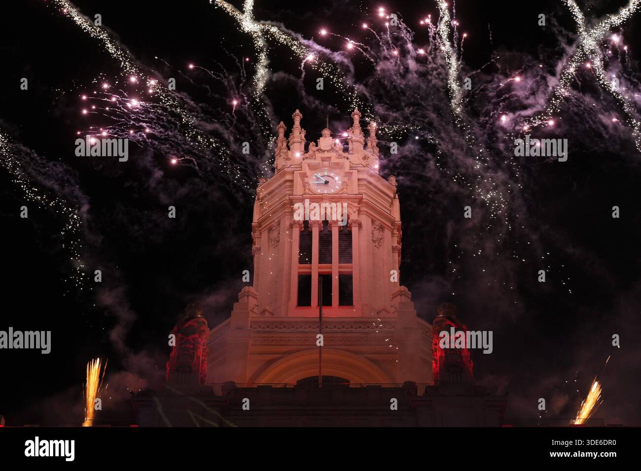 during the traditional "Cabalgata de Reyes" parade in Madrid, Spain ...