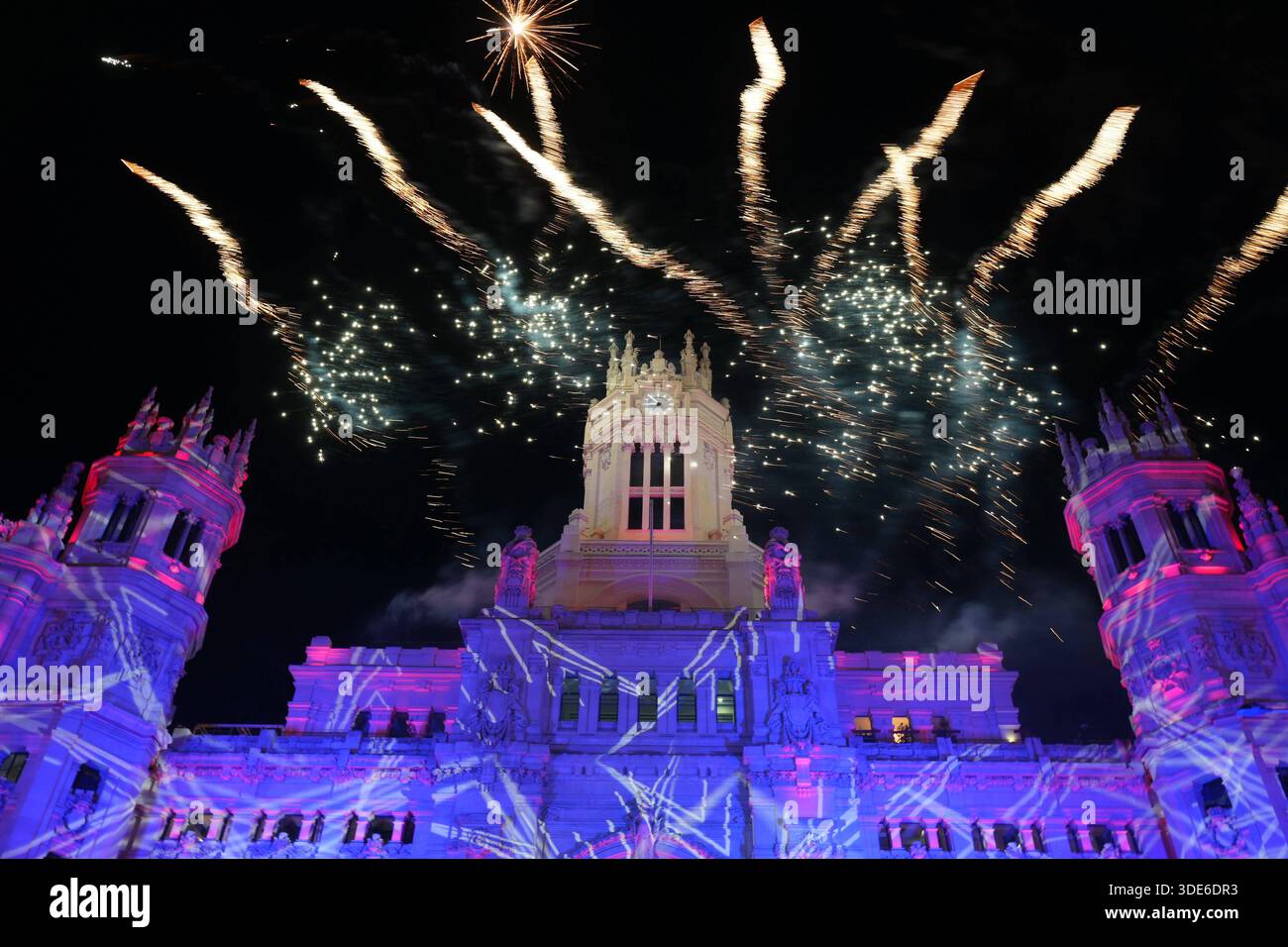 during the traditional "Cabalgata de Reyes" parade in Madrid, Spain ...