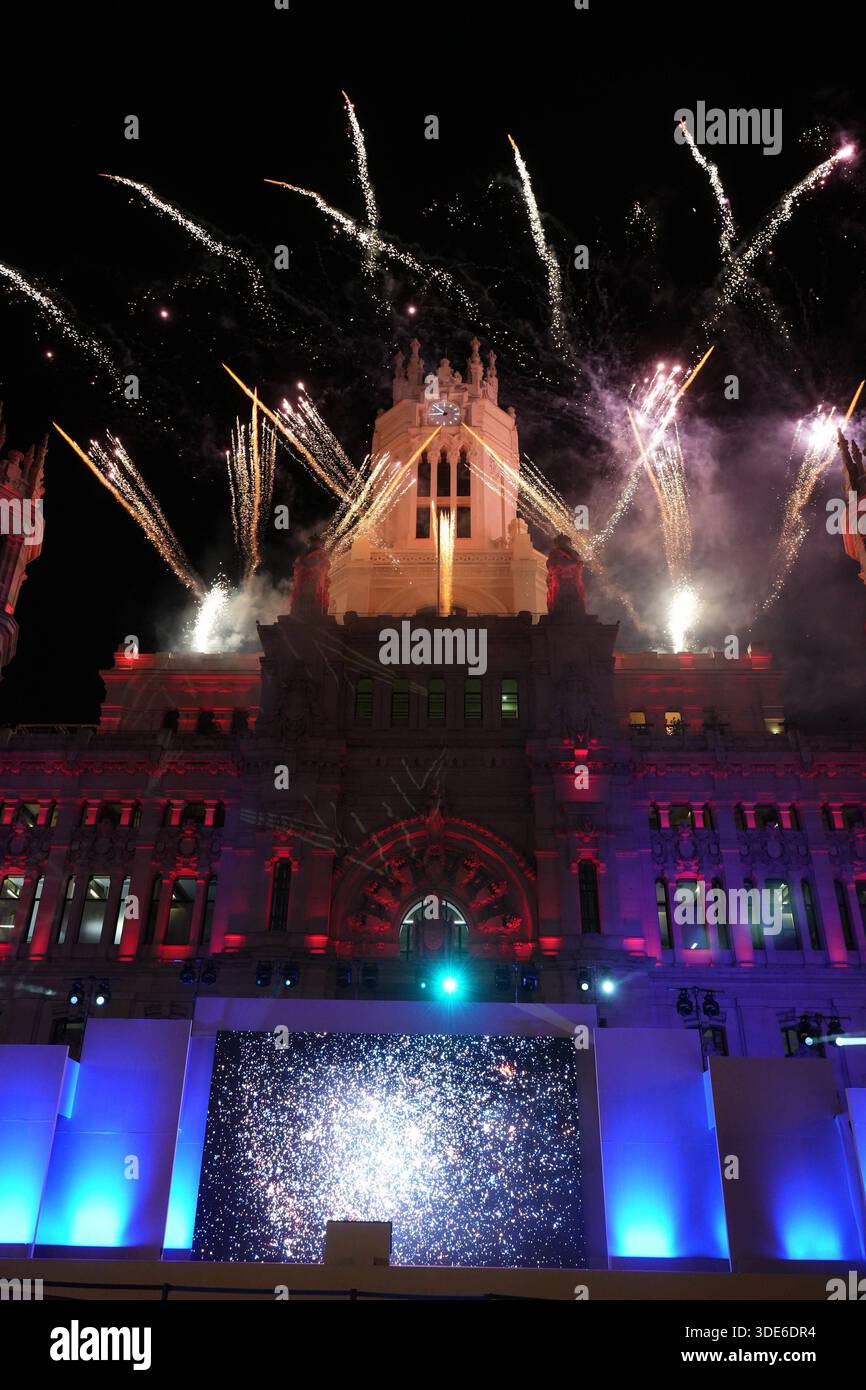 during the traditional "Cabalgata de Reyes" parade in Madrid, Spain ...