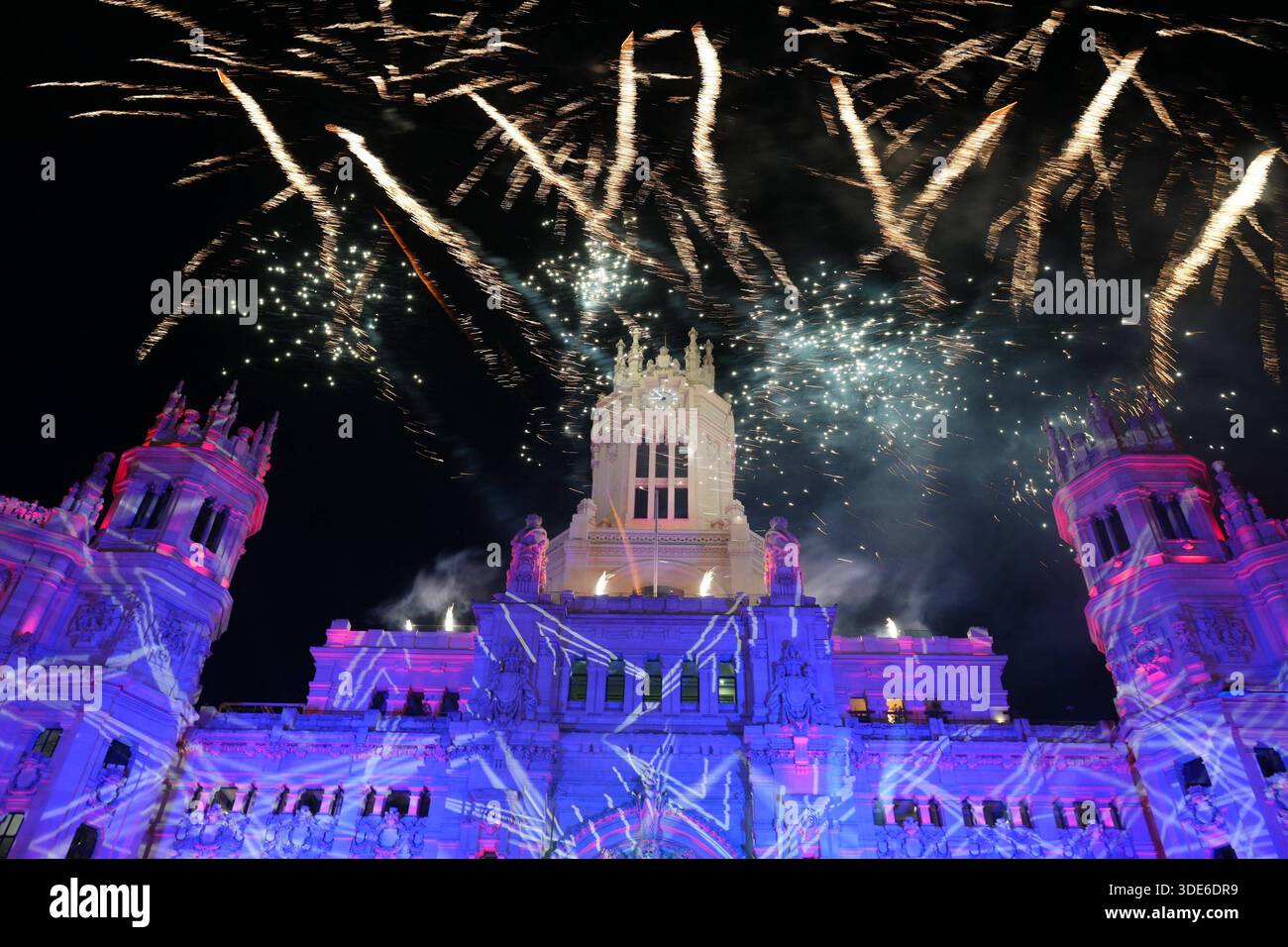 during the traditional "Cabalgata de Reyes" parade in Madrid, Spain ...