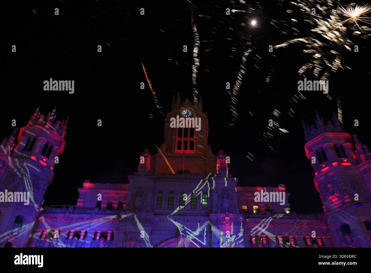 during the traditional "Cabalgata de Reyes" parade in Madrid, Spain ...