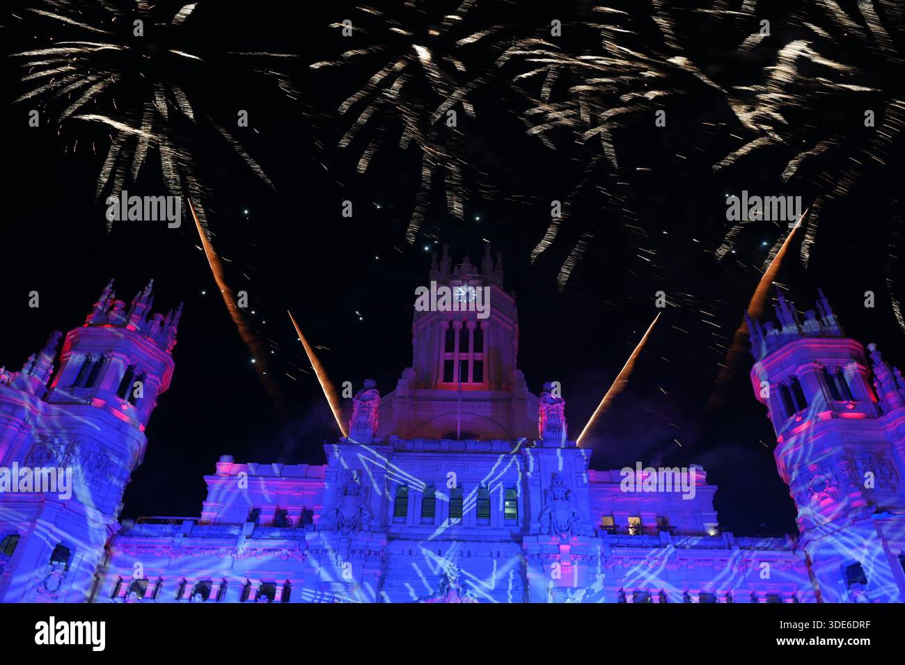 during the traditional "Cabalgata de Reyes" parade in Madrid, Spain ...