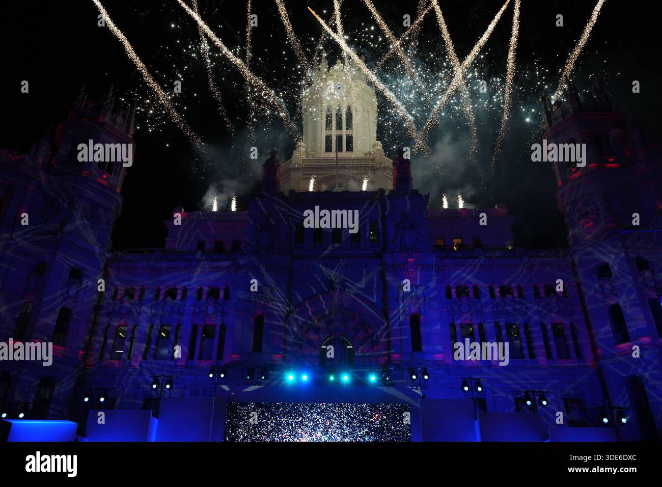during the traditional "Cabalgata de Reyes" parade in Madrid, Spain ...