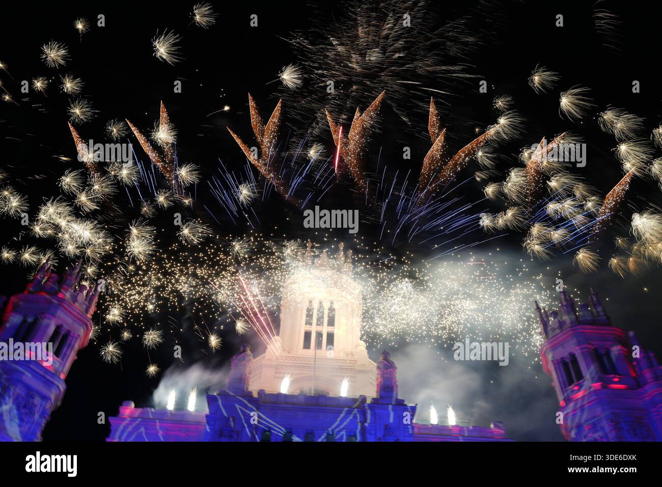 during the traditional "Cabalgata de Reyes" parade in Madrid, Spain ...