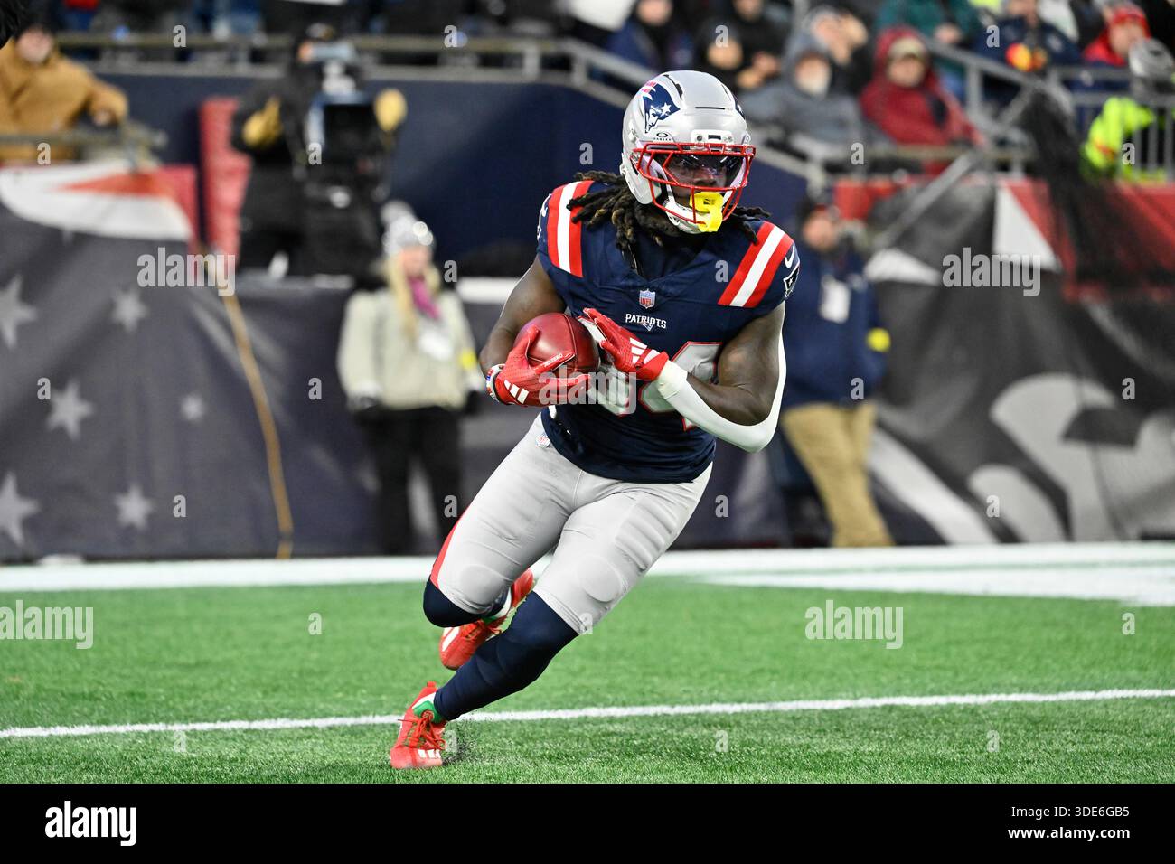 Jan 4, 2026; Foxboro, Massachusetts, USA; New England Patriots running ...