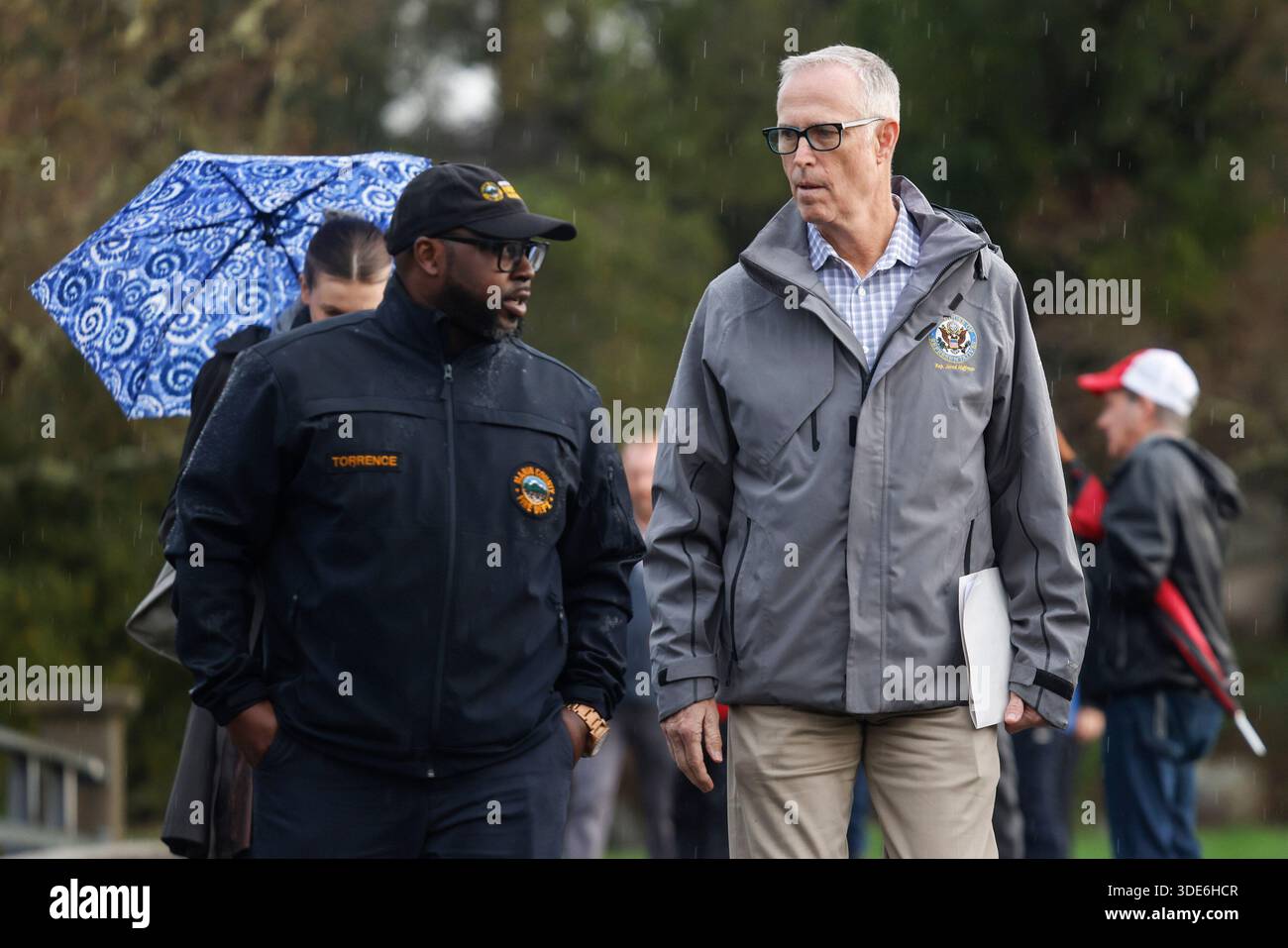 Marin County Director of Emergency Management Steven Torrence, left ...