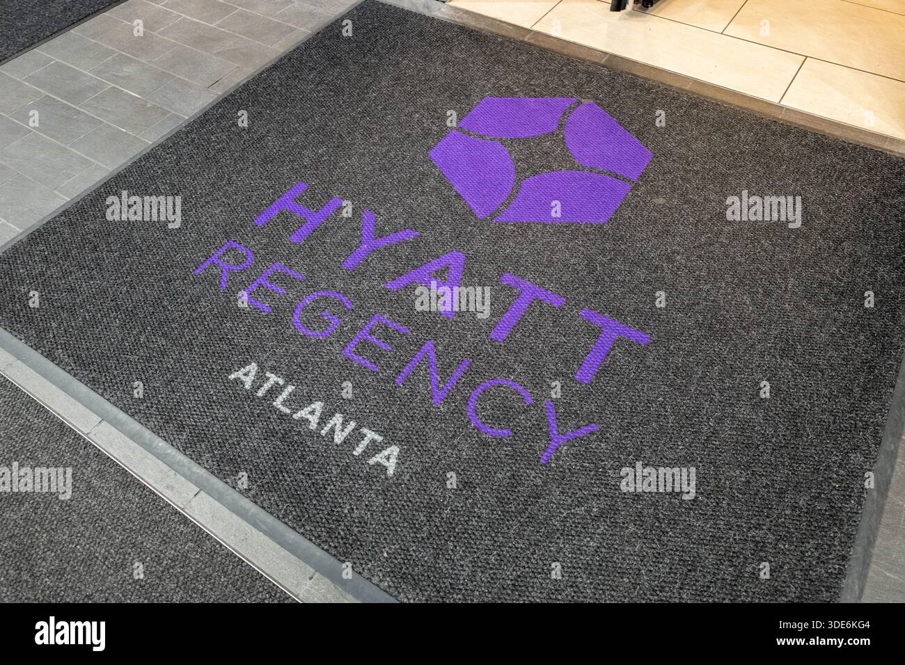 Entryway carpet with logo at Hyatt Regency hotel, Atlanta, Georgia ...