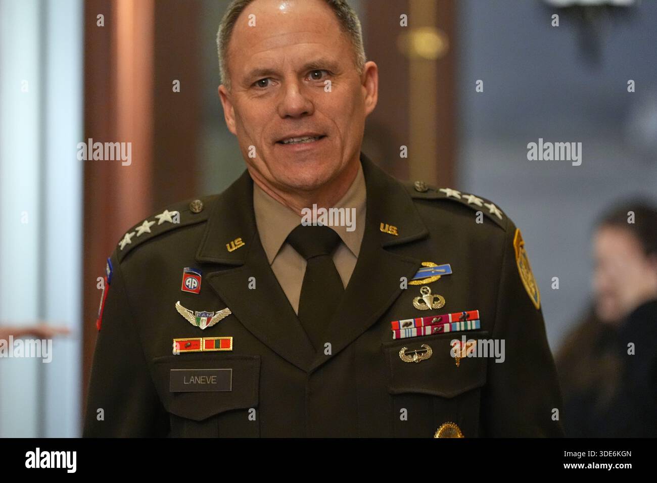 Army Lt. Gen. Christopher LaNeve, arrives with Defense Secretary Pete ...