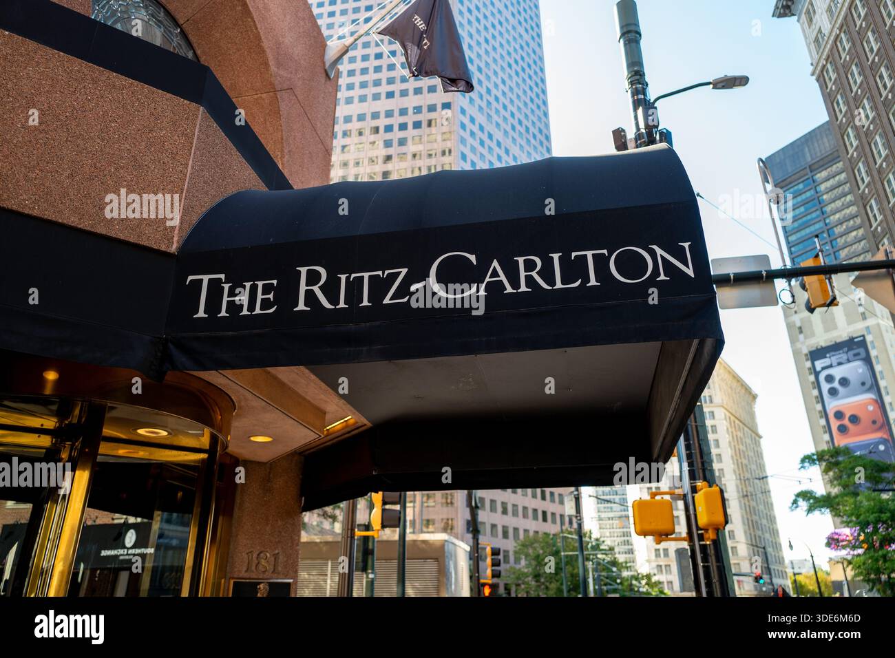 Sign on facade at Ritz Carlton hotel, Atlanta, Georgia, United States ...