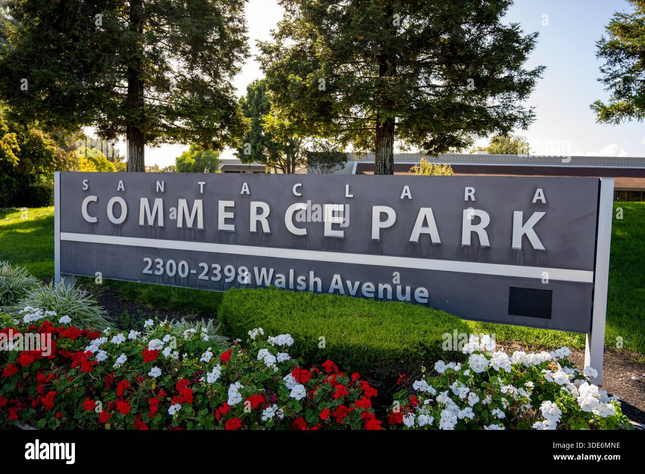 Signage for Commerce Park office park in the Silicon Valley, Santa ...