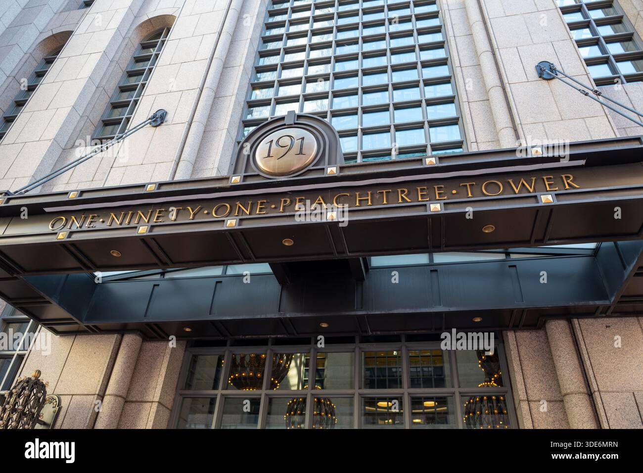 Facade of 191 Peachtree Tower office building, downtown Atlanta ...