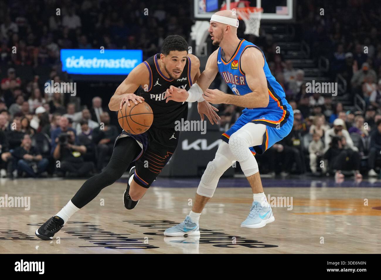Phoenix Suns guard Devin Booker (1) during the second half of an NBA basketball game against the ...