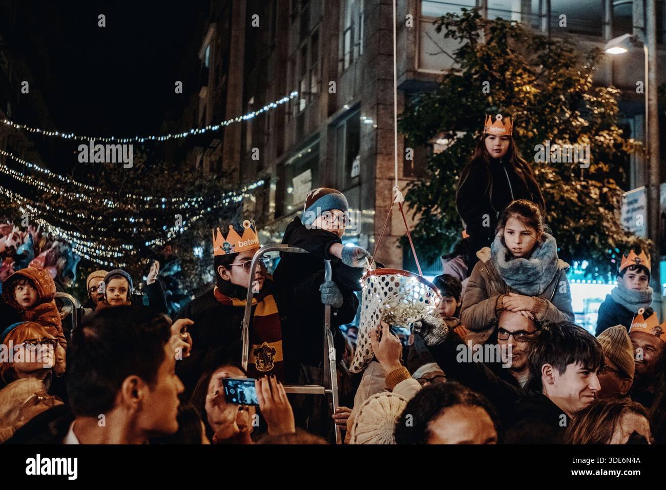 Barcelona, Spain. 5 January, 2026: Children deposit their wish lists ...