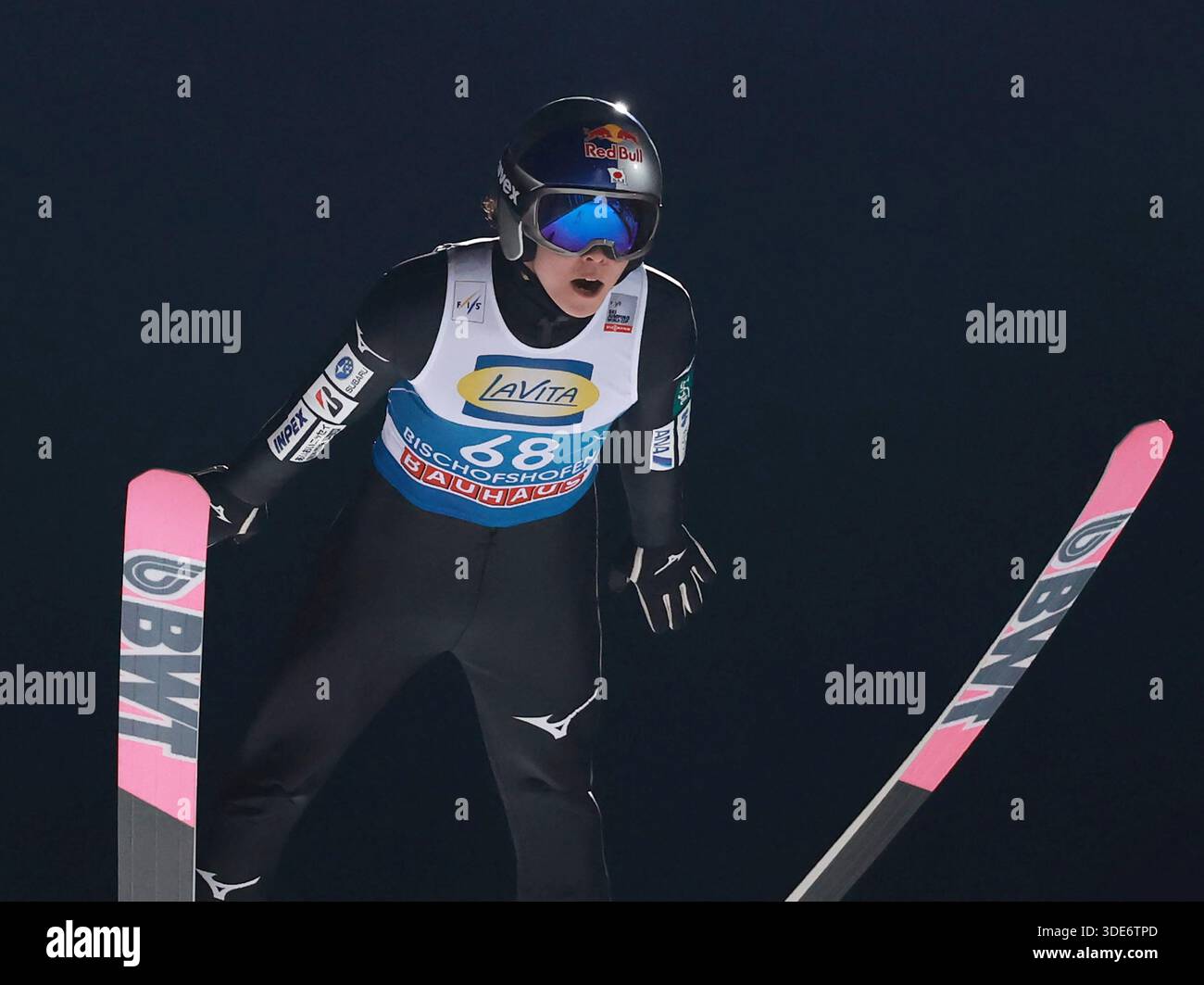 Ryoyu Kobayashi of Japan soars through the air during men's individual ...