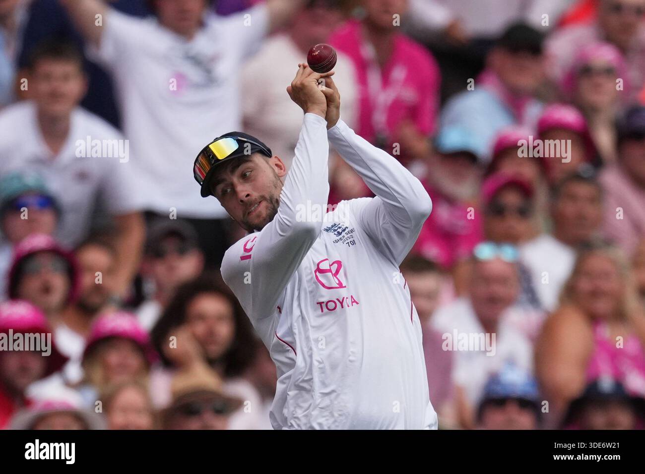 England's Will Jacks drops a catch off the batting of Australia's ...