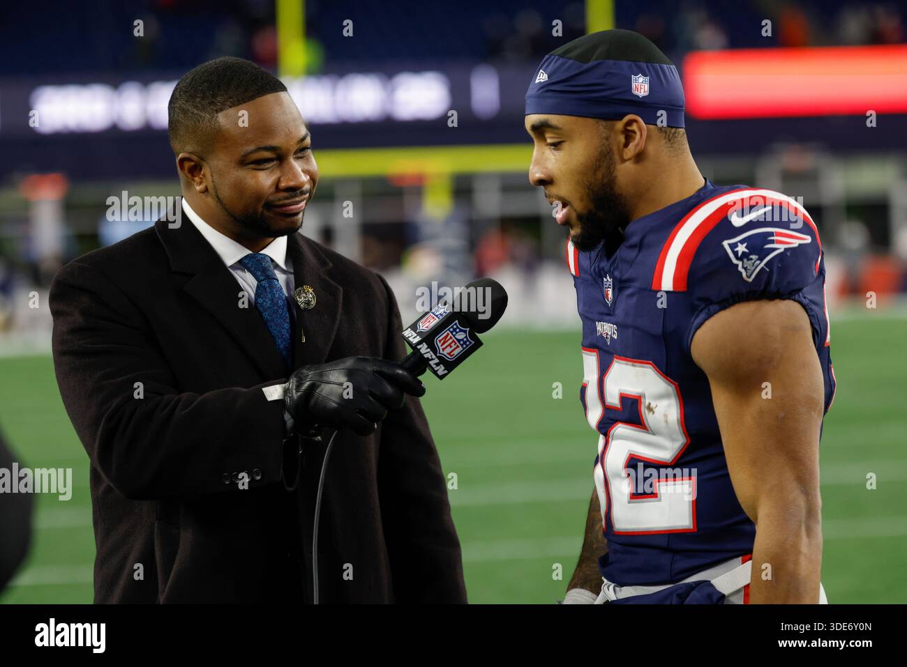 NFL Network reporter Cameron Wolfe interviews New England Patriots ...
