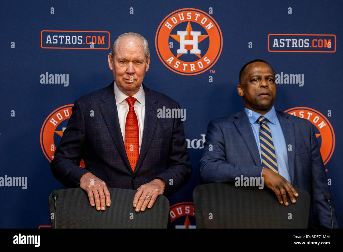 Houston Astros owner Jim Crane and General Manager Dana Brown formally ...