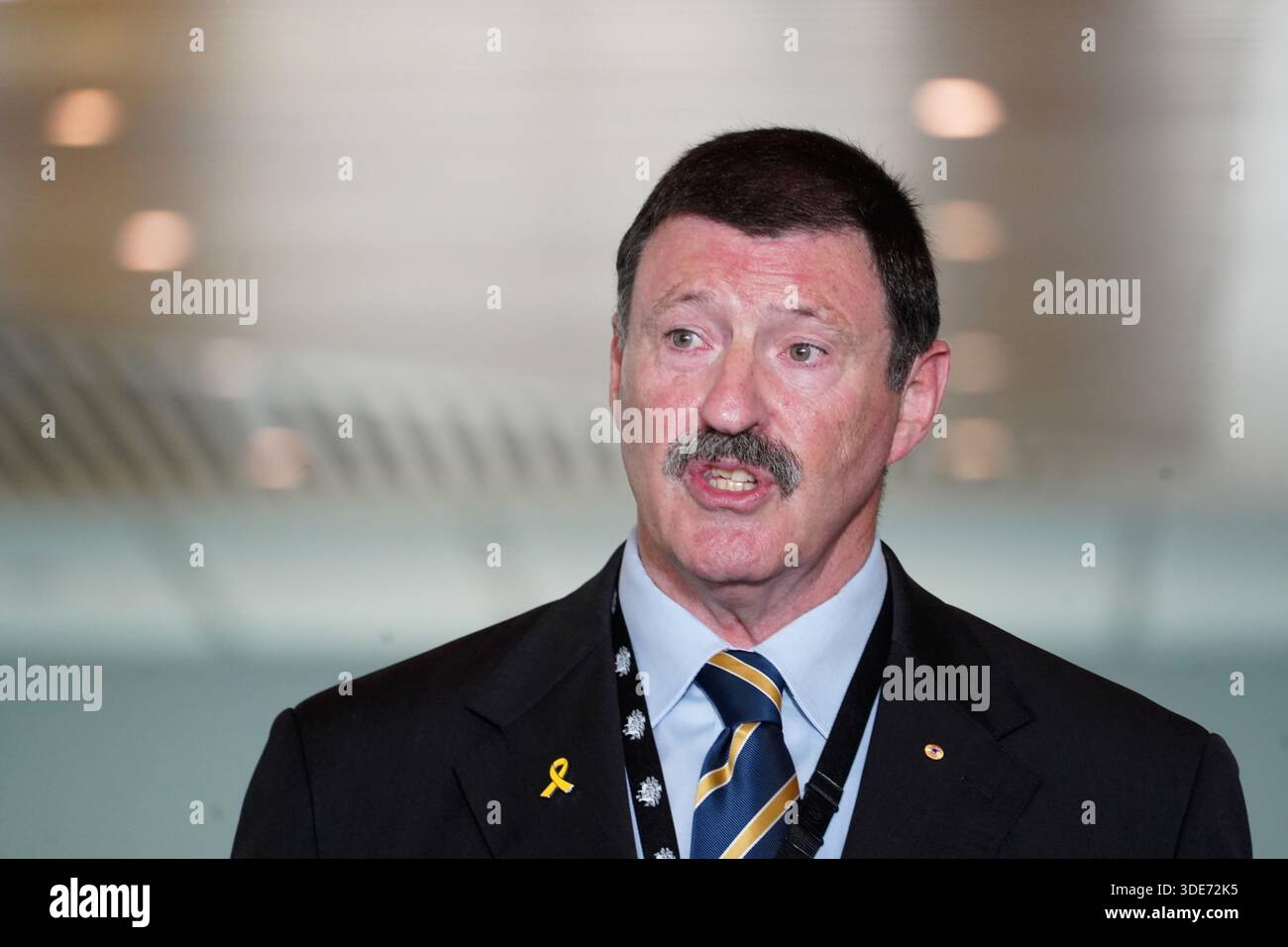 Dr Mike Kelly speaks to media during a press conference at Parliament ...