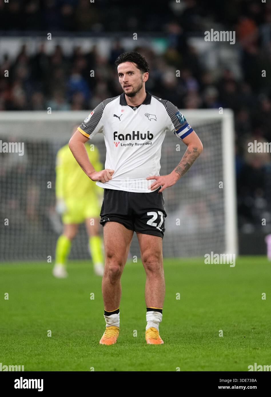Lewis Travis of Derby County seen during the EFL Championship Football ...