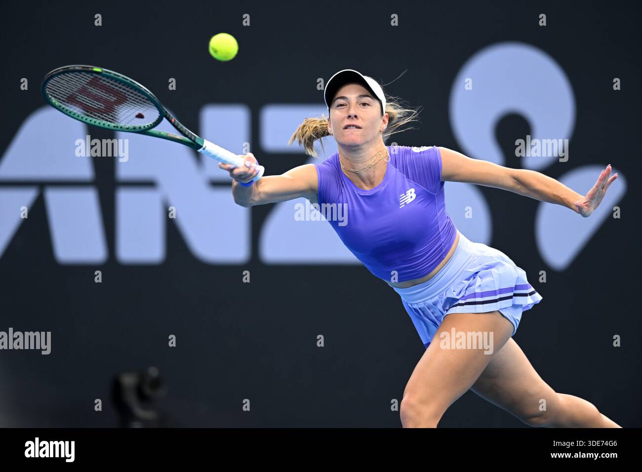 McCartney Kessler of the USA in action against Madison Keys of the USA ...