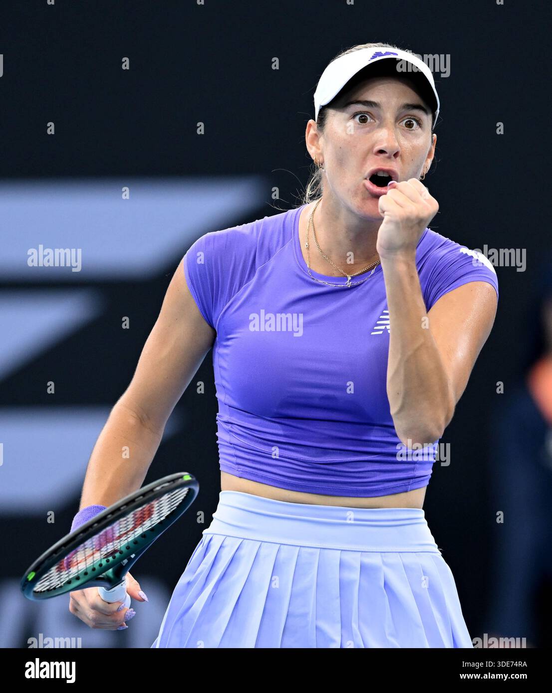McCartney Kessler of the USA celebrates a point against Madison Keys of ...