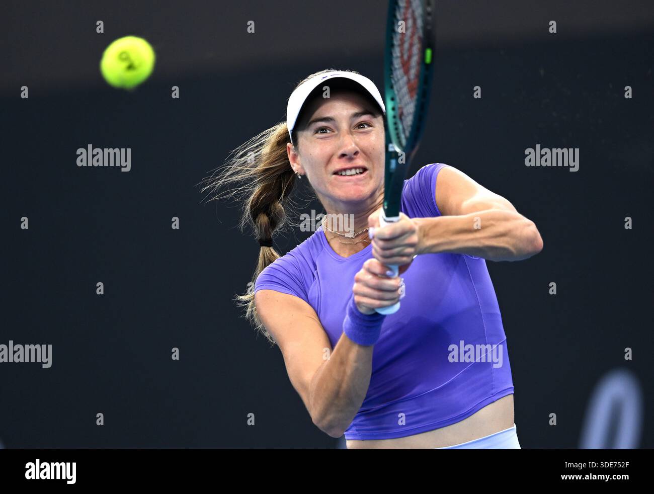 McCartney Kessler of the USA in action against Madison Keys of the USA ...