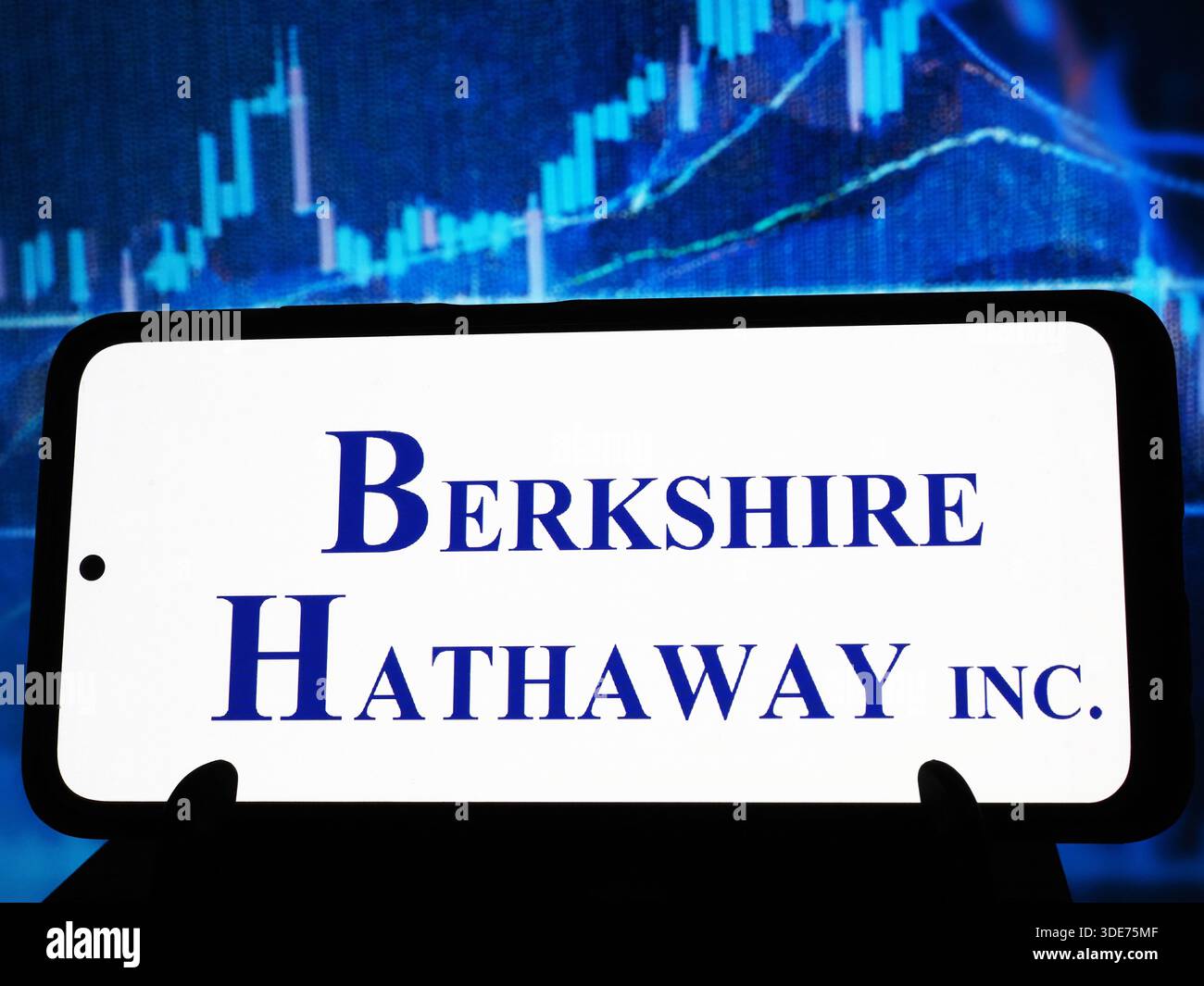 In this photo illustration, the Berkshire Hathaway Inc. logo seen ...