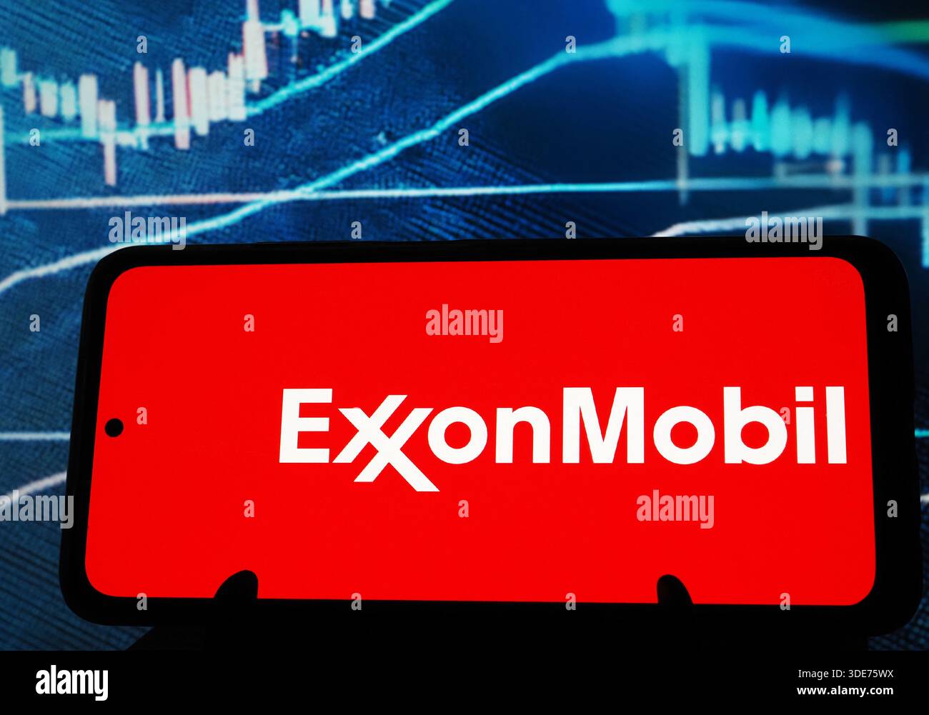 In this photo illustration, the Exxon Mobil Corporation logo seen ...