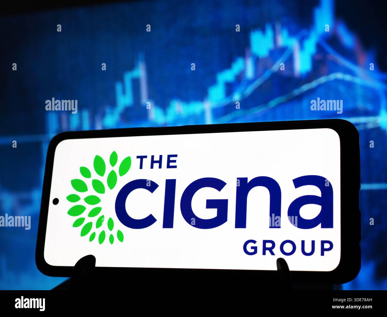 In this photo illustration, Cigna Corporation logo seen displayed on a ...