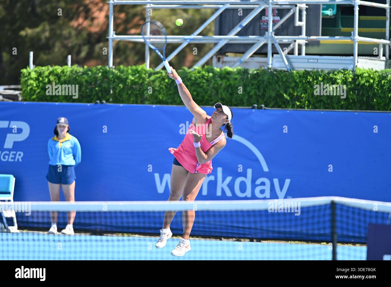 Canberra, Australia. 6 January 2026, Destanee Aiava serving during the ...