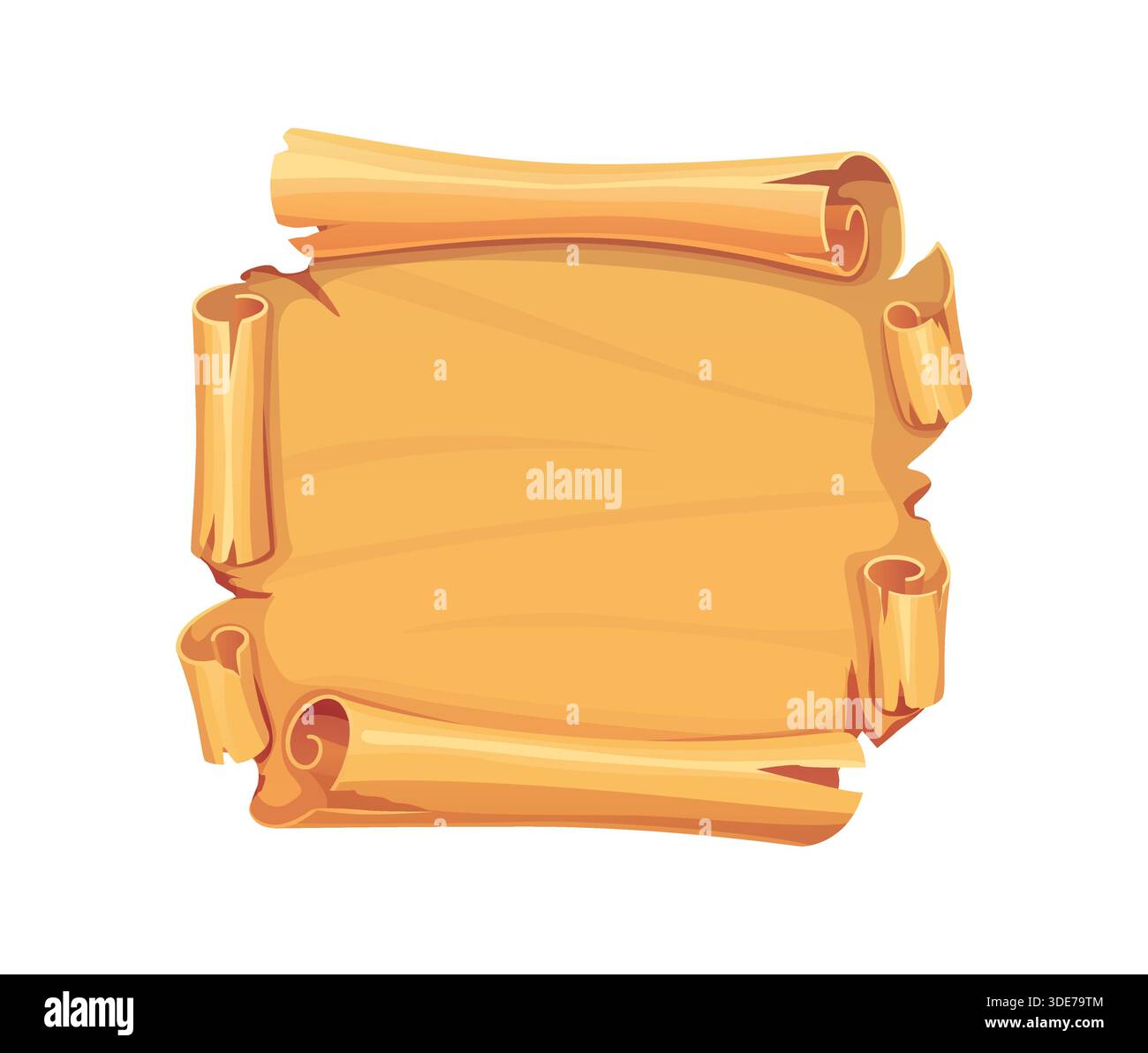 Medieval crumpled paper sheet Stock Vector Images - Alamy