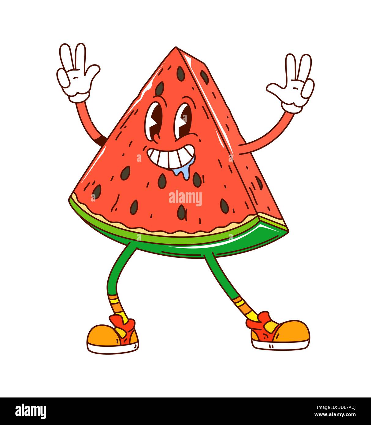 Cartoon watermelon slice smiling face hi-res stock photography and ...