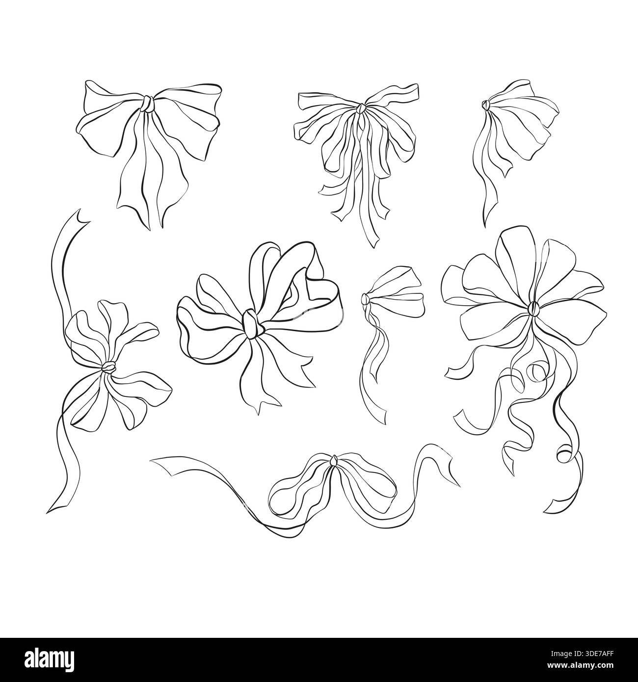 Hand drawn holiday bow Black and White Stock Photos & Images - Alamy