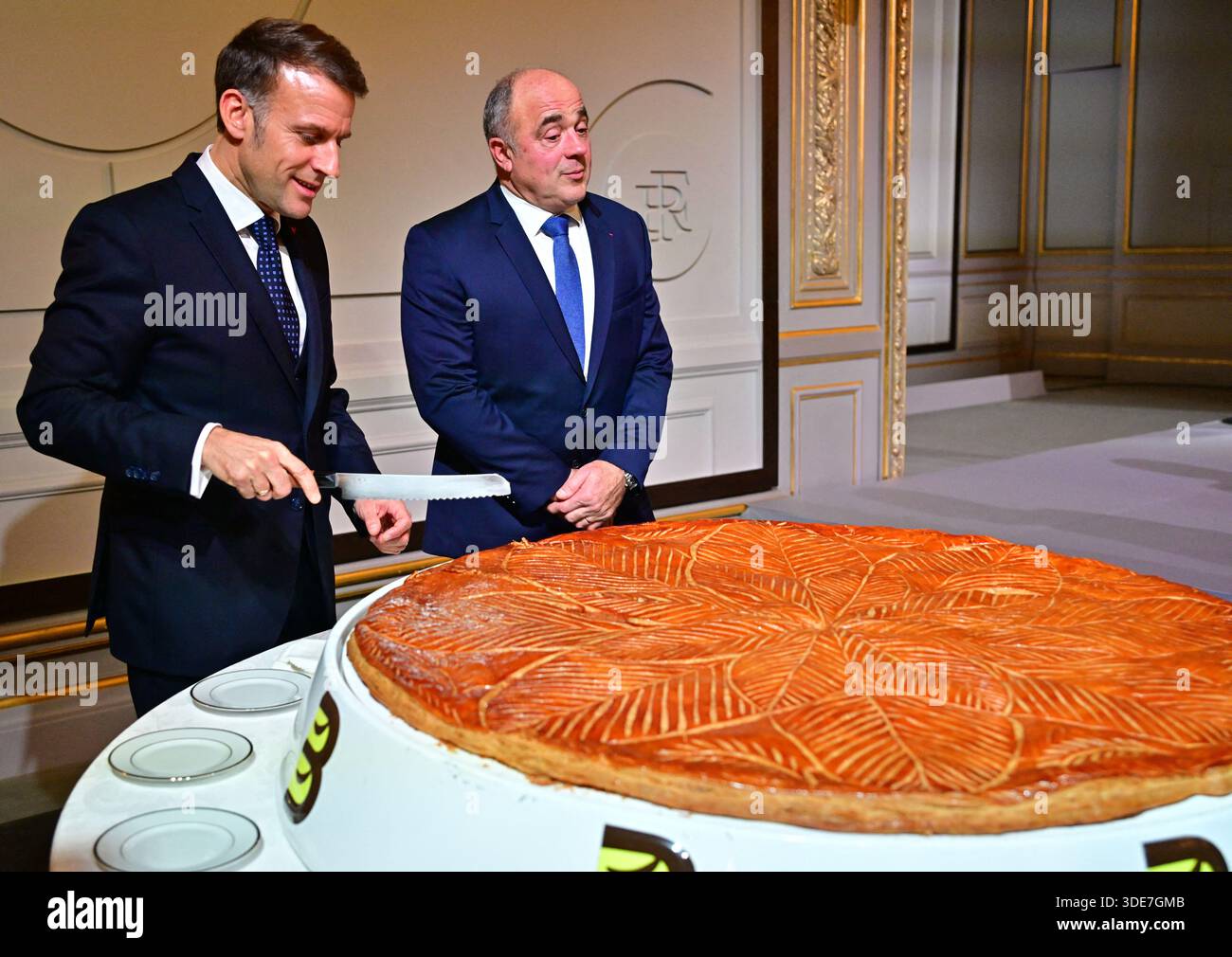 French President Emmanuel Macron and Dominique Anract, president of the ...