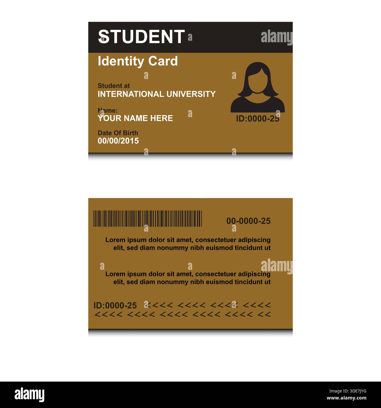 Student ID card Template Design Stock Vector Image & Art - Alamy