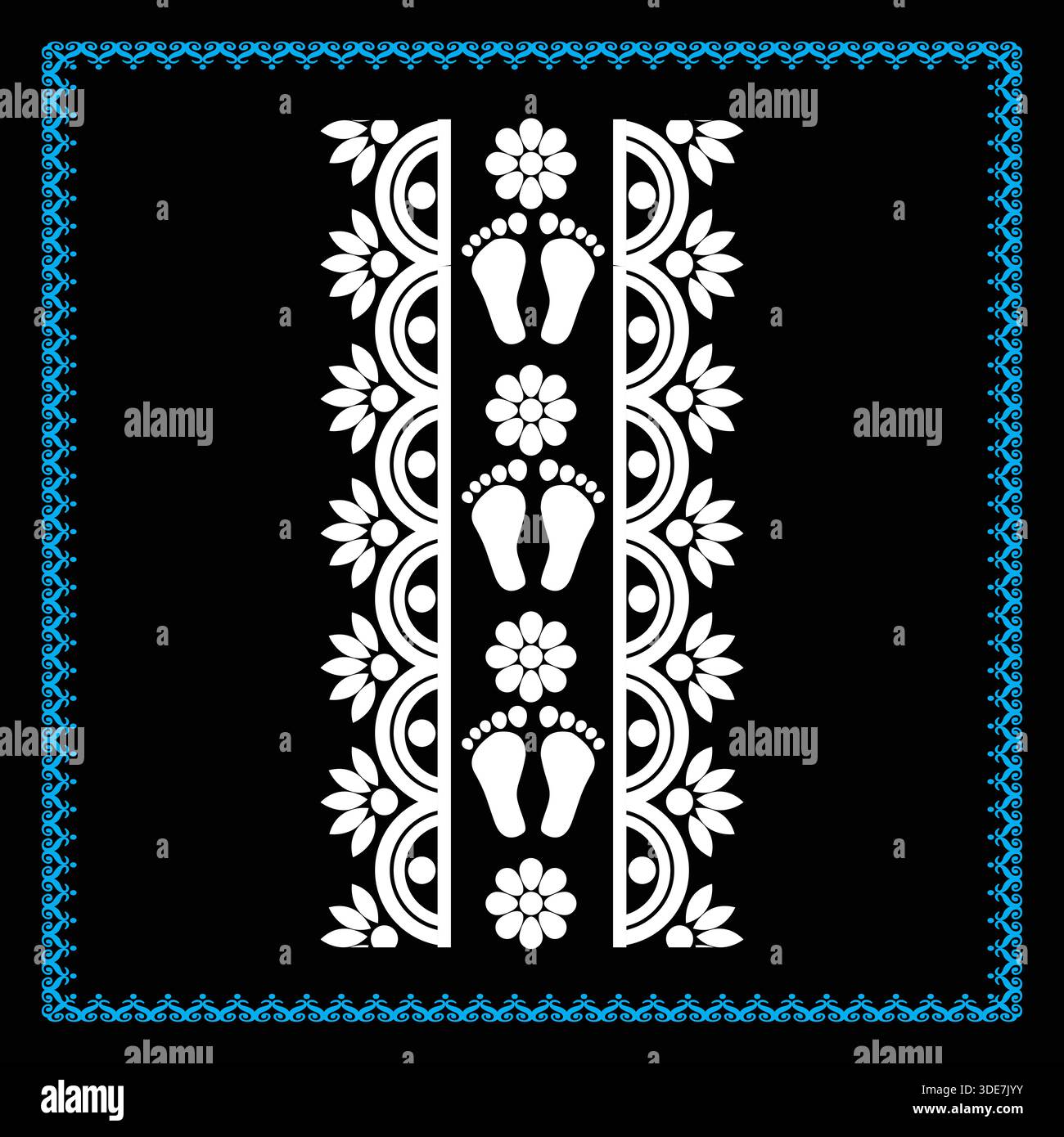 Flower kolam Stock Vector Images - Alamy