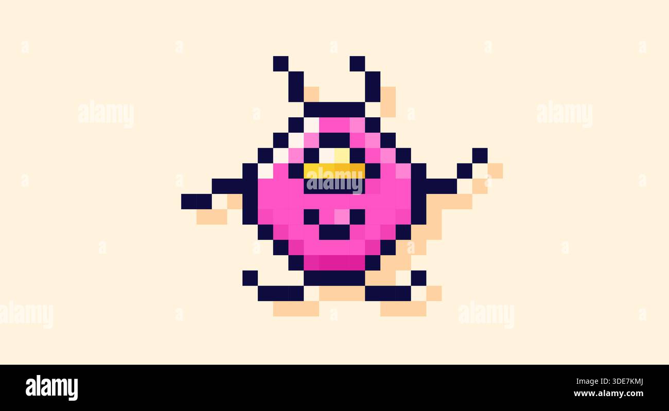 Pixel art game ufo Stock Vector Images - Alamy