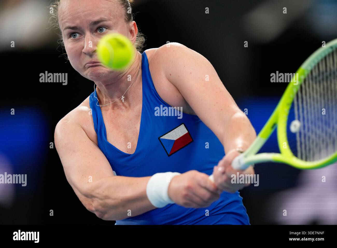 Barbora Krejcikova of Czechia hits a backhand to Maya Joint of ...