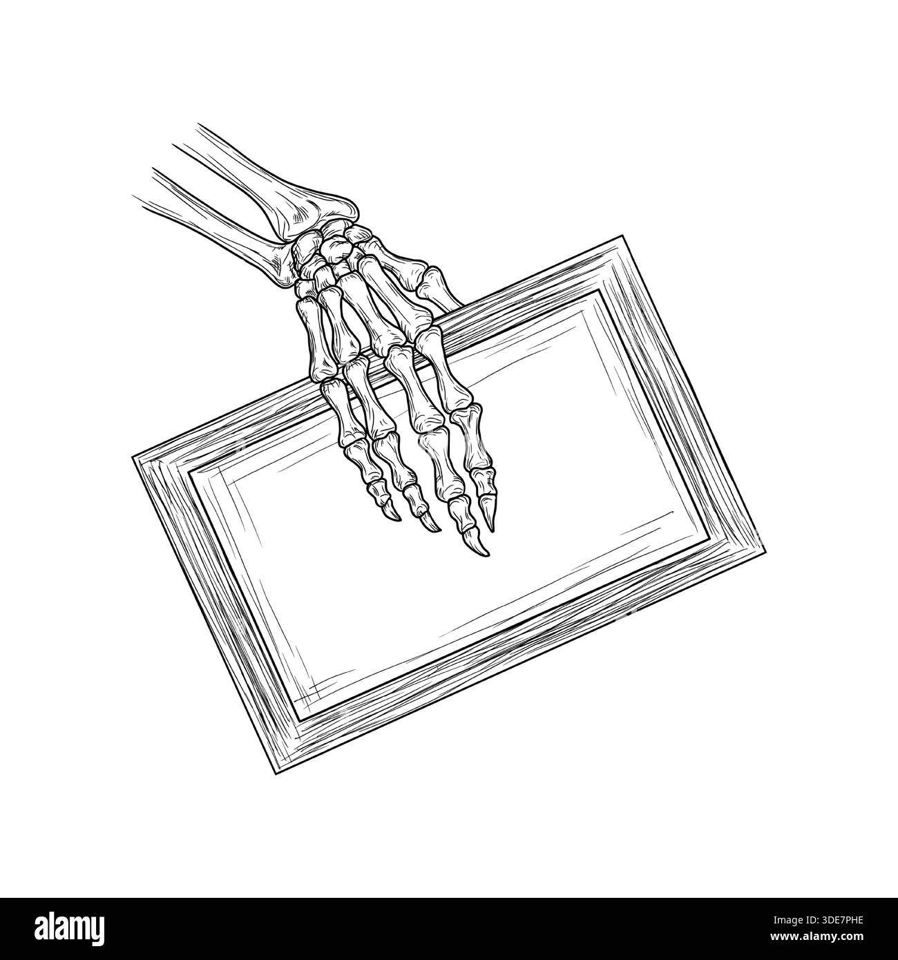 Skeleton Hand Grabbing Something Drawing