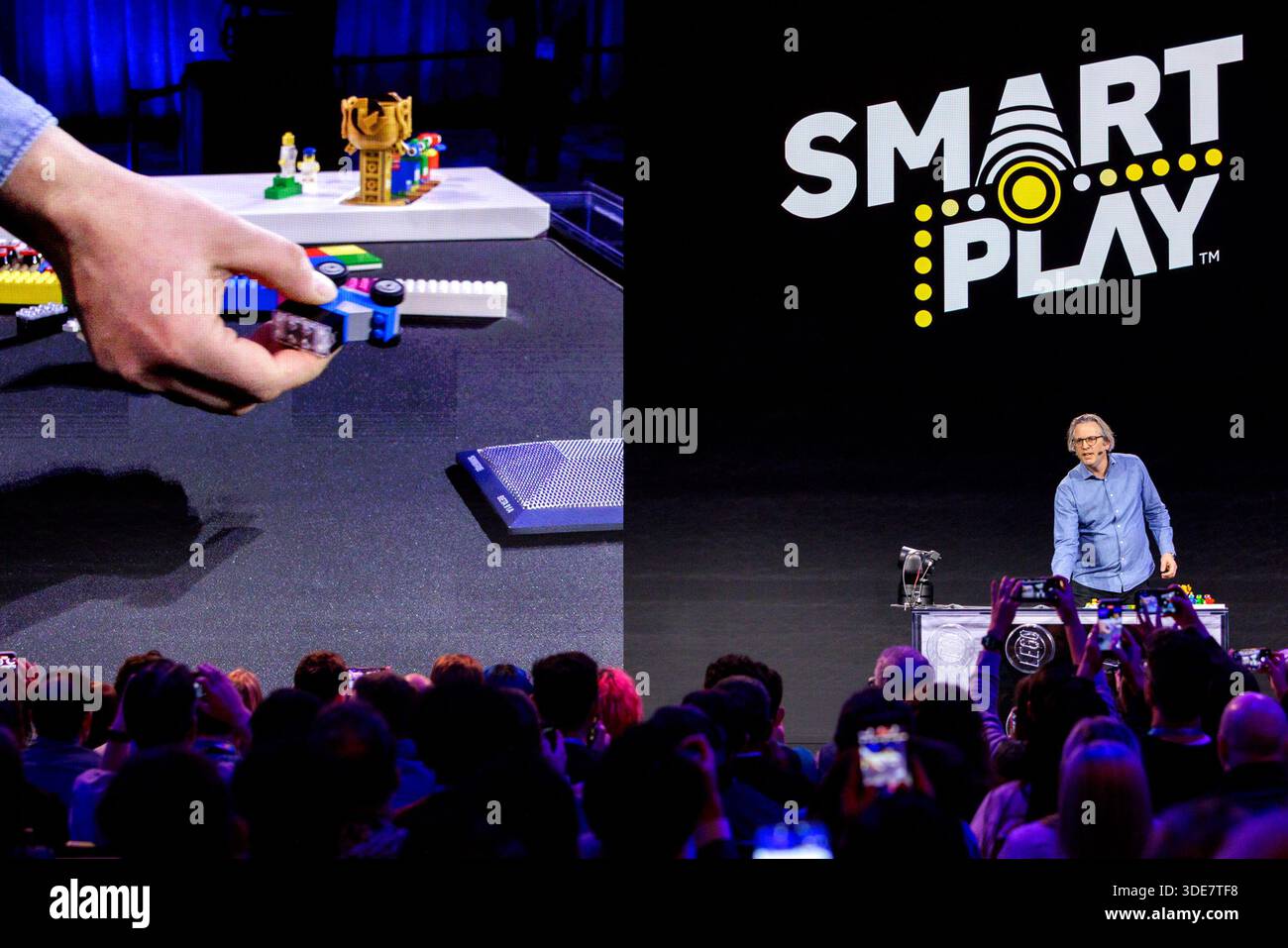 Tom Donaldson, SVP & Head of Creative Play Lab, speaks at the LEGO ...