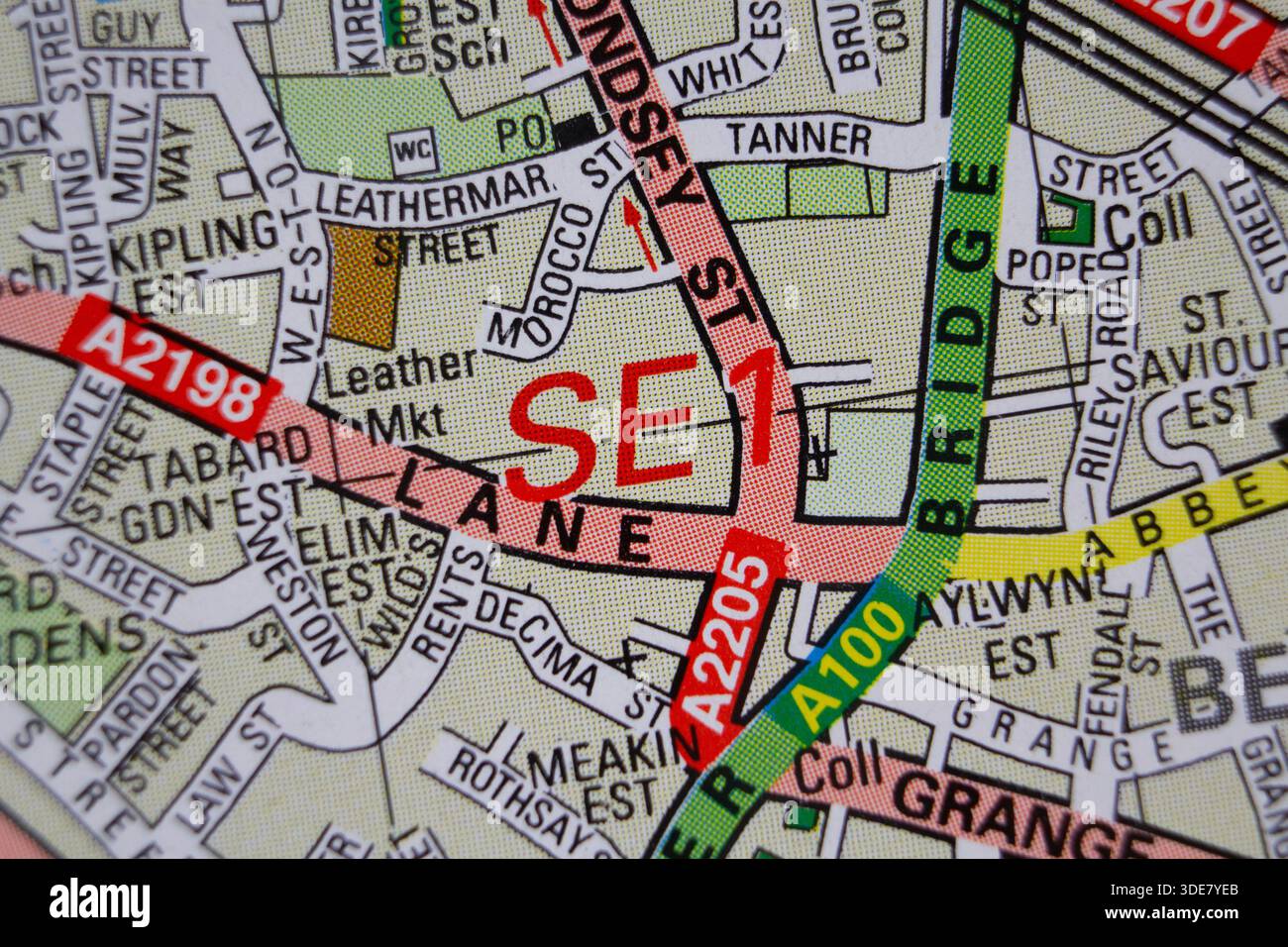 SE1 postcode - London, England, United Kingdom colour atlas district ...