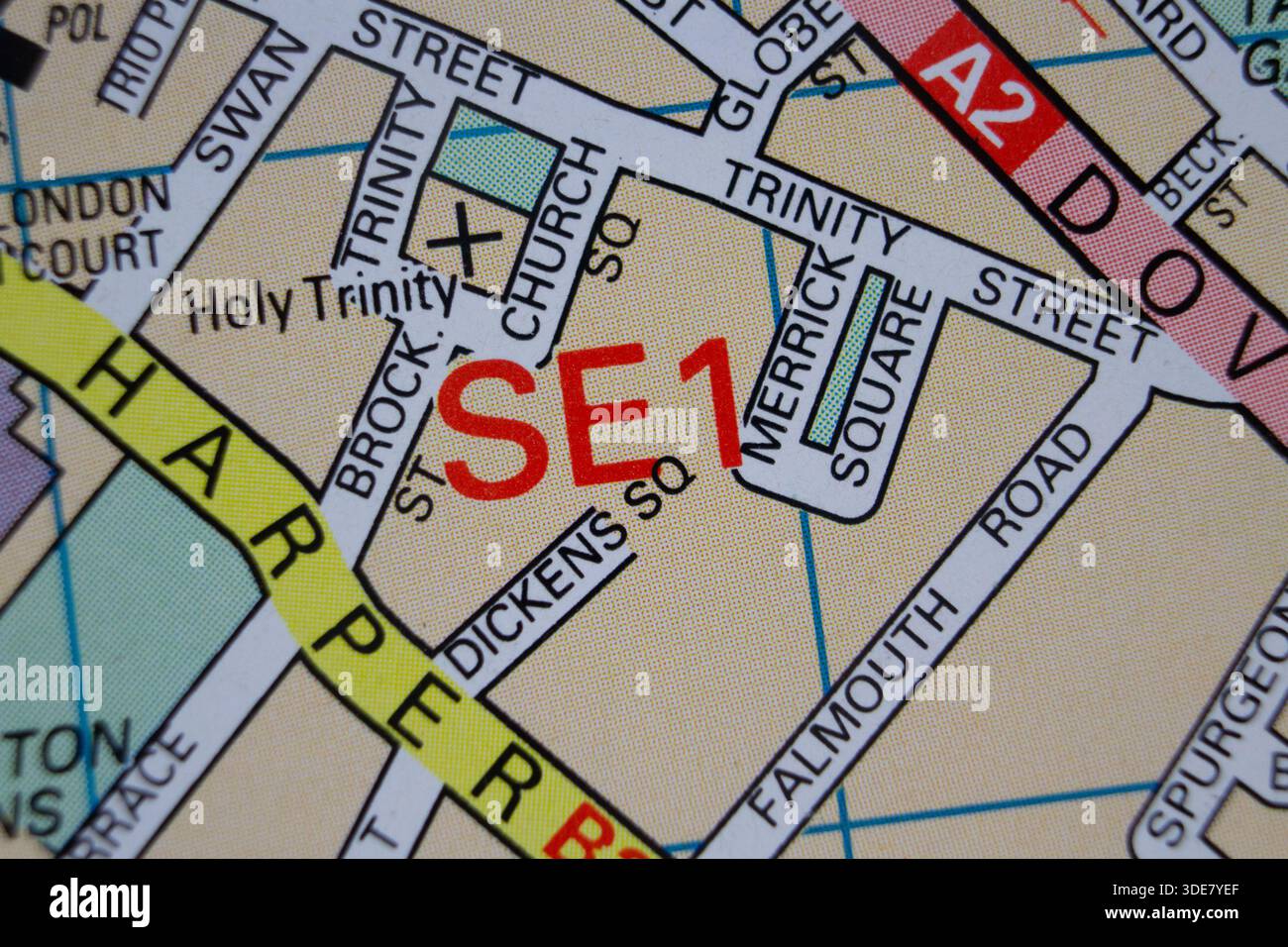 SE1 postcode - London, England, United Kingdom colour atlas district ...