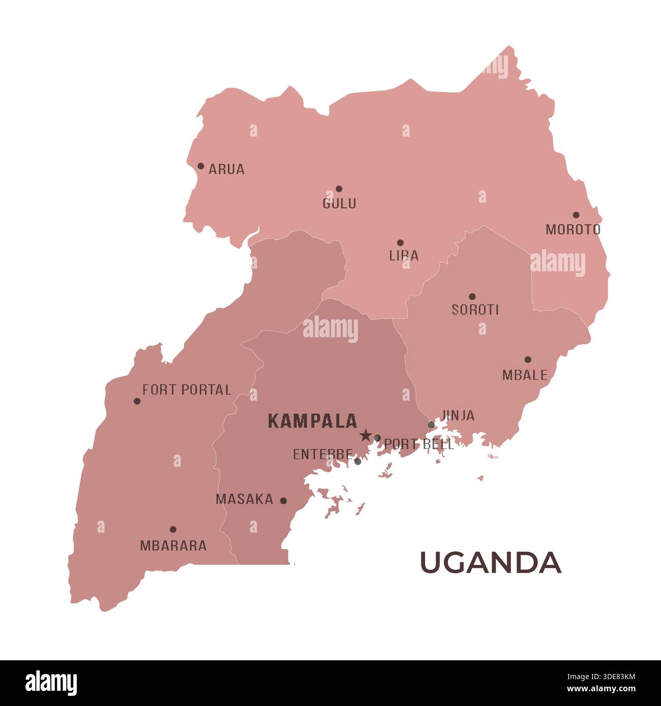 Kampala map hi-res stock photography and images - Alamy