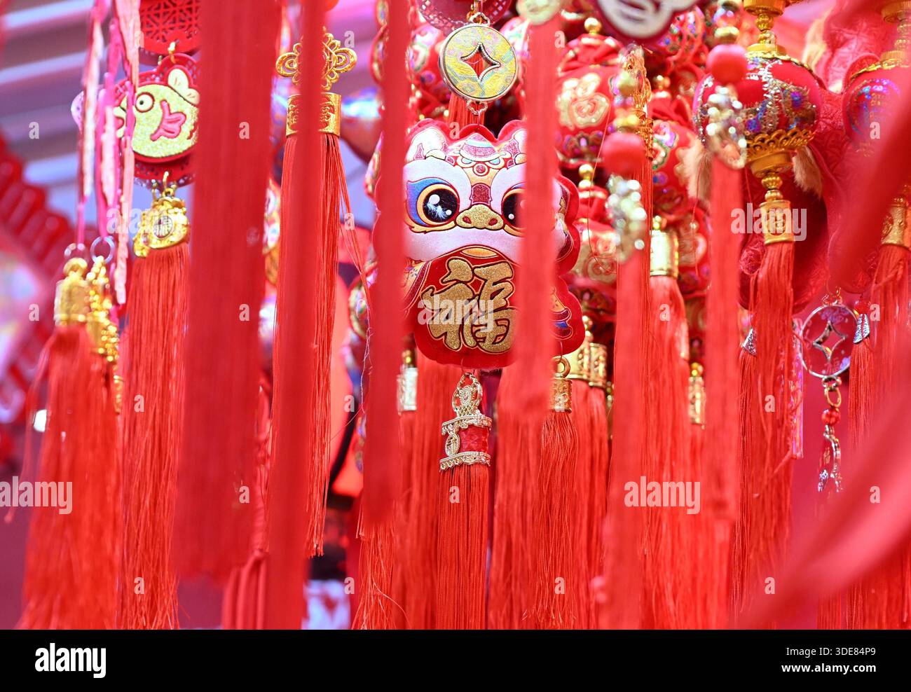 Residents select Spring Festival decorations at a market in Beijing ...