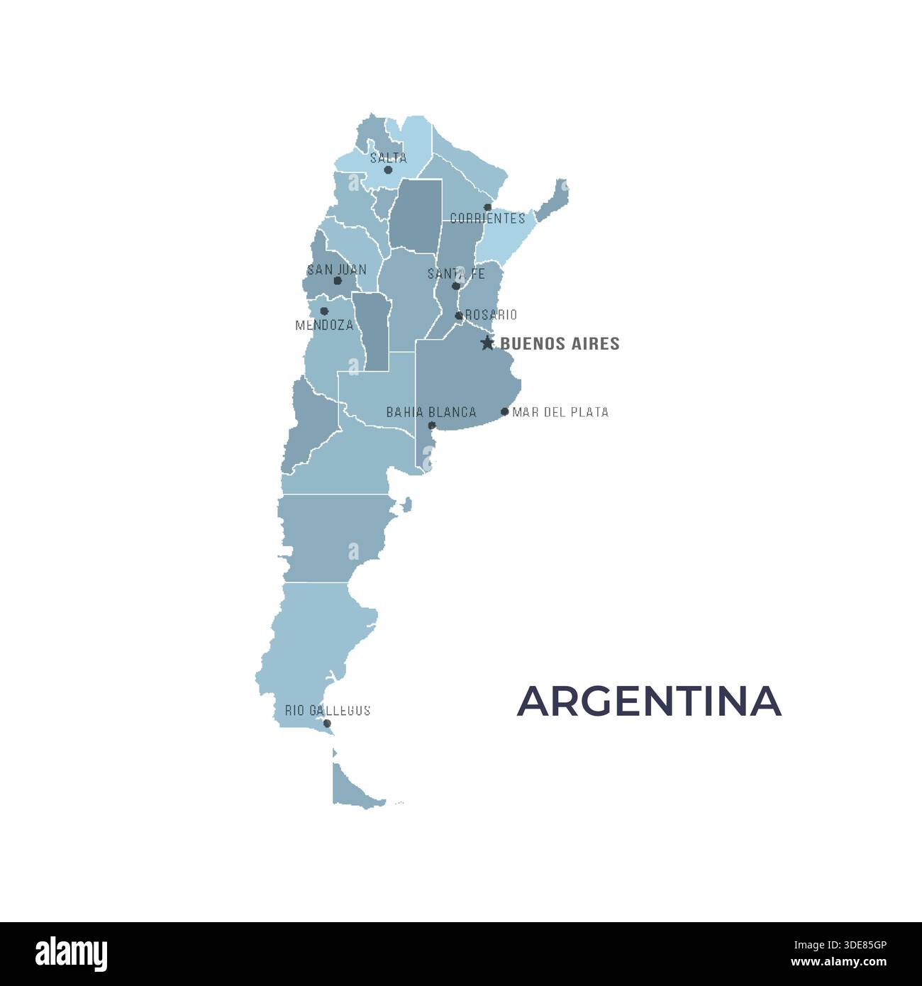 Argentina map borders cities hi-res stock photography and images - Alamy