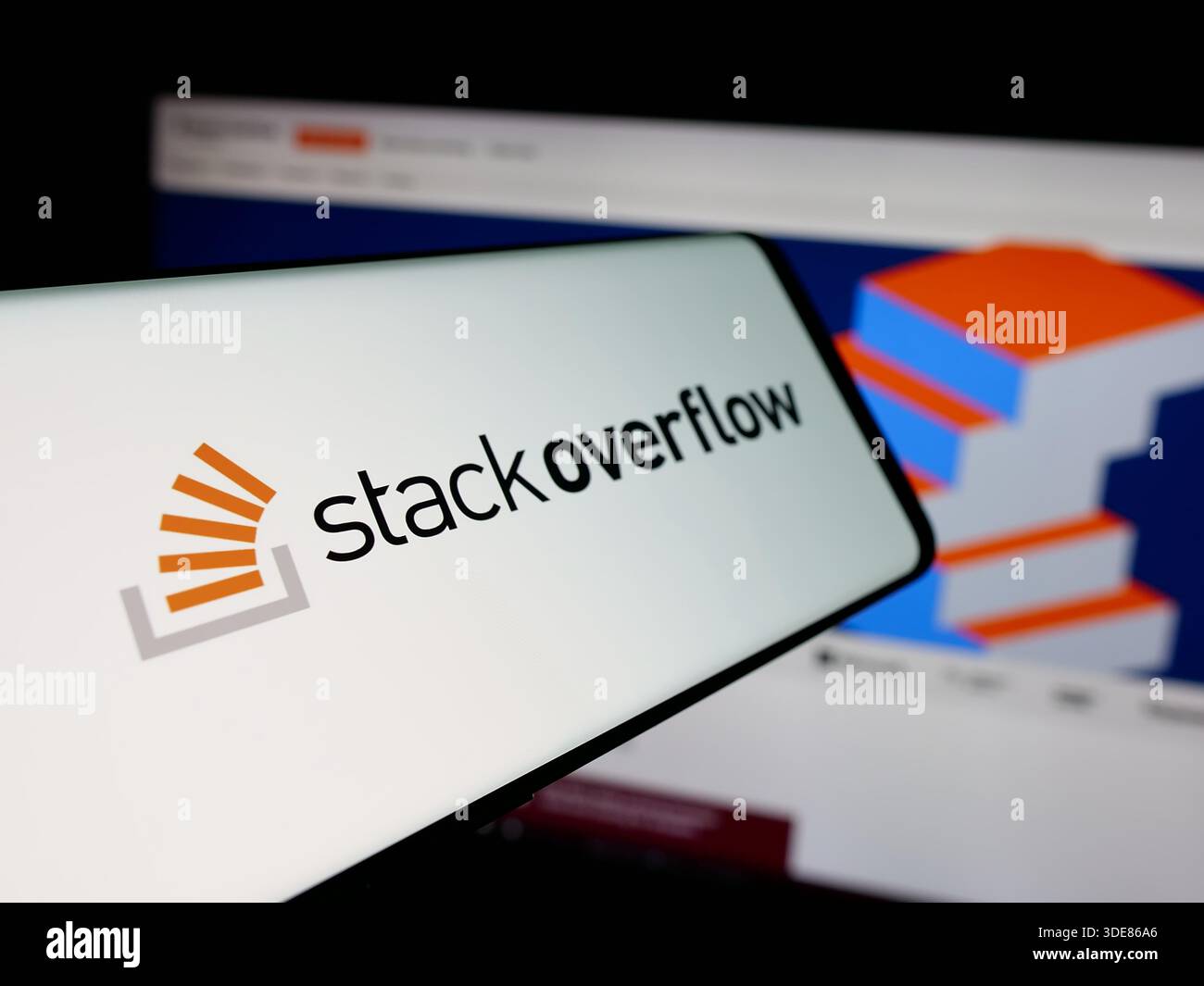 In this photo illustration, a smartphone with the logo of company Stack ...