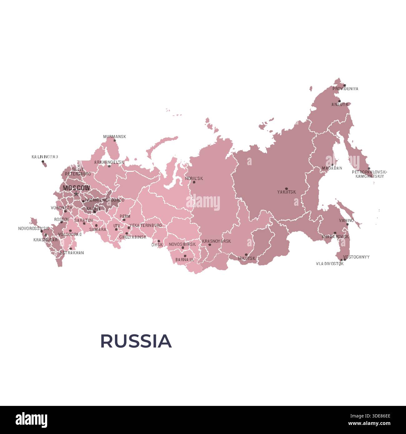 Map of russia regions hi-res stock photography and images - Alamy