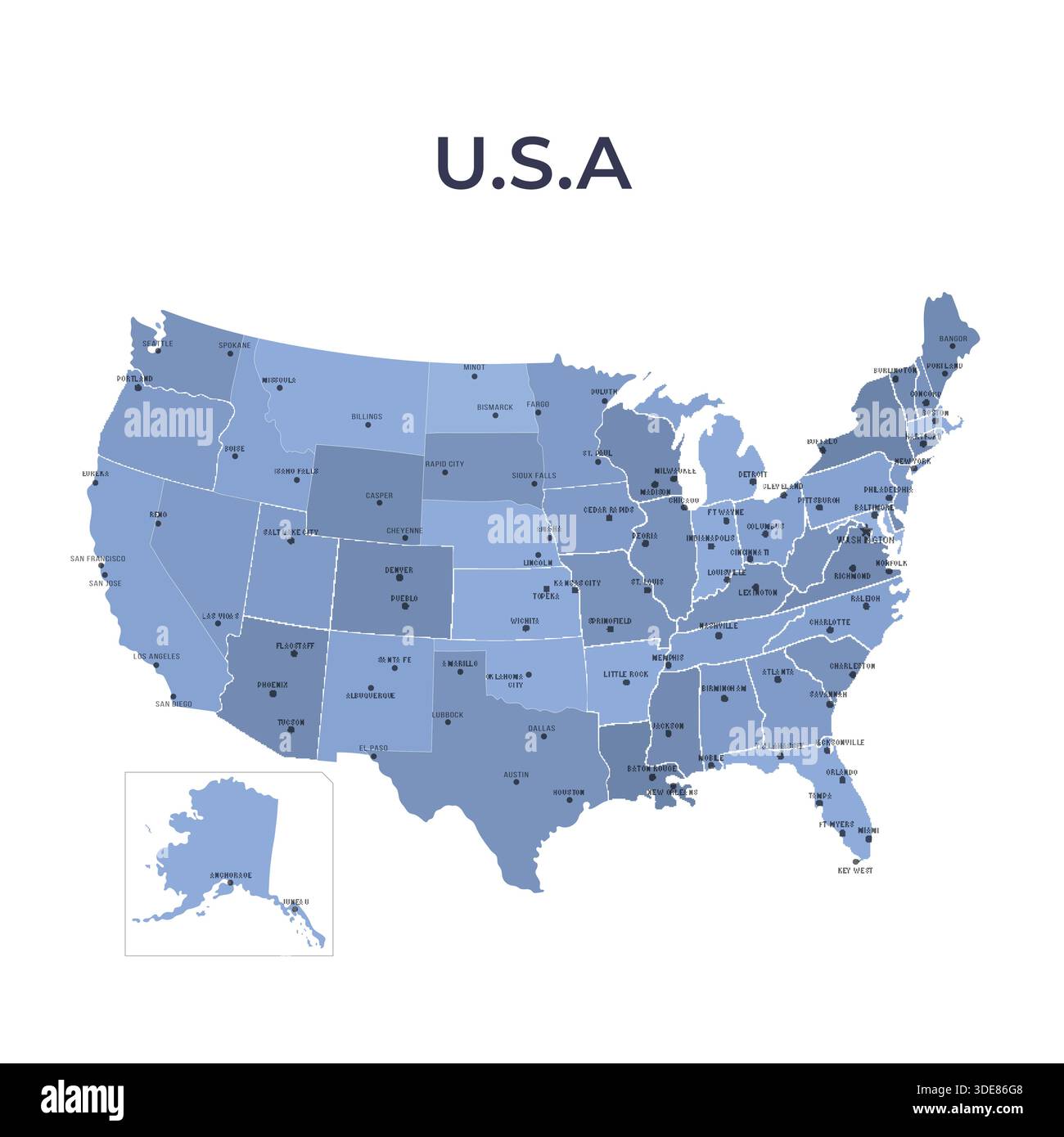 Map usa regions borders Stock Vector Images - Alamy